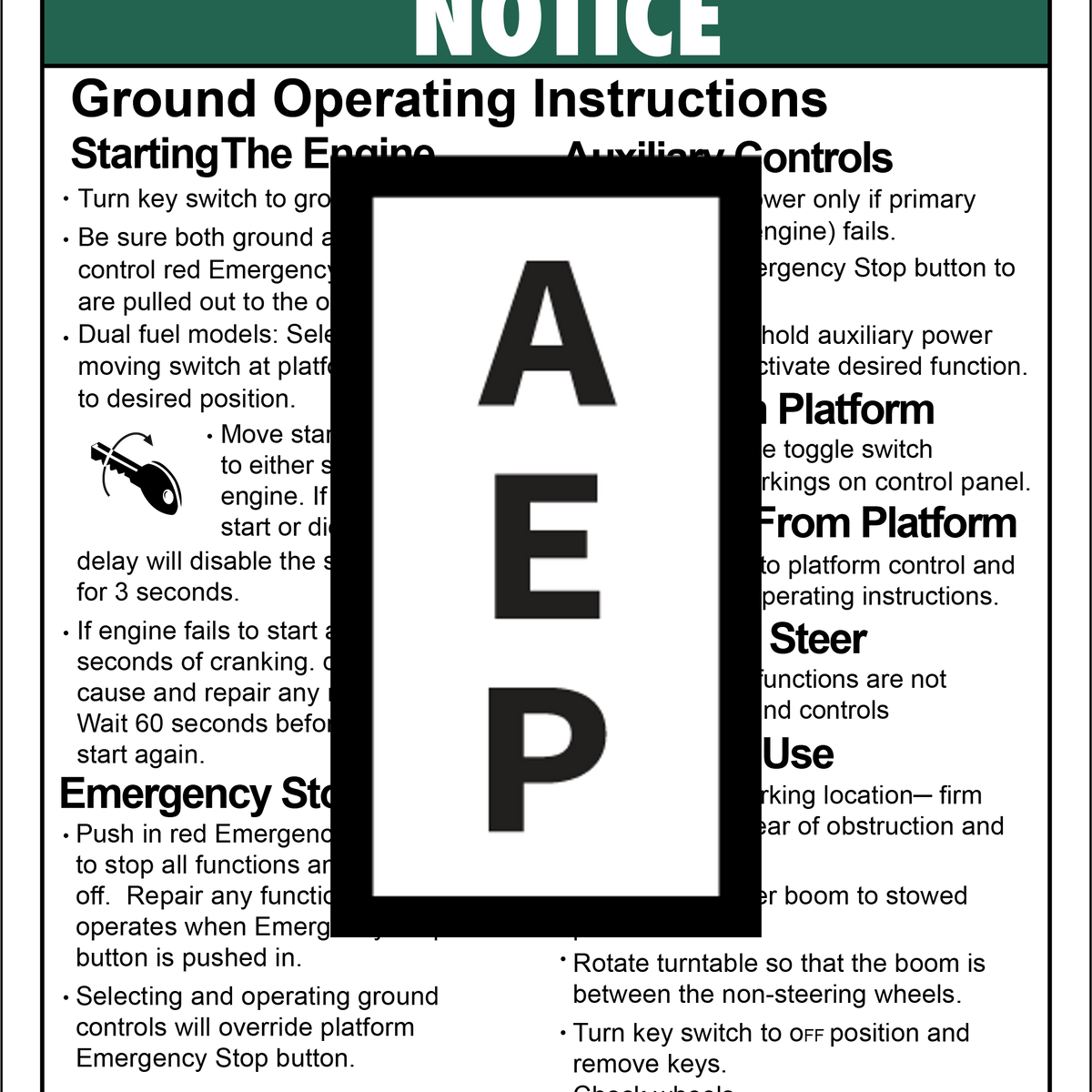 Genie 30079 Operating Instructions | Aerial Lift Decals