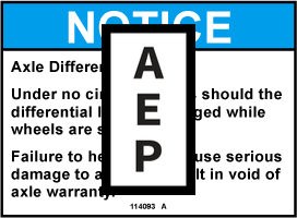 Genie 114093 Axle Differential Lo | Aerial Lift Decals