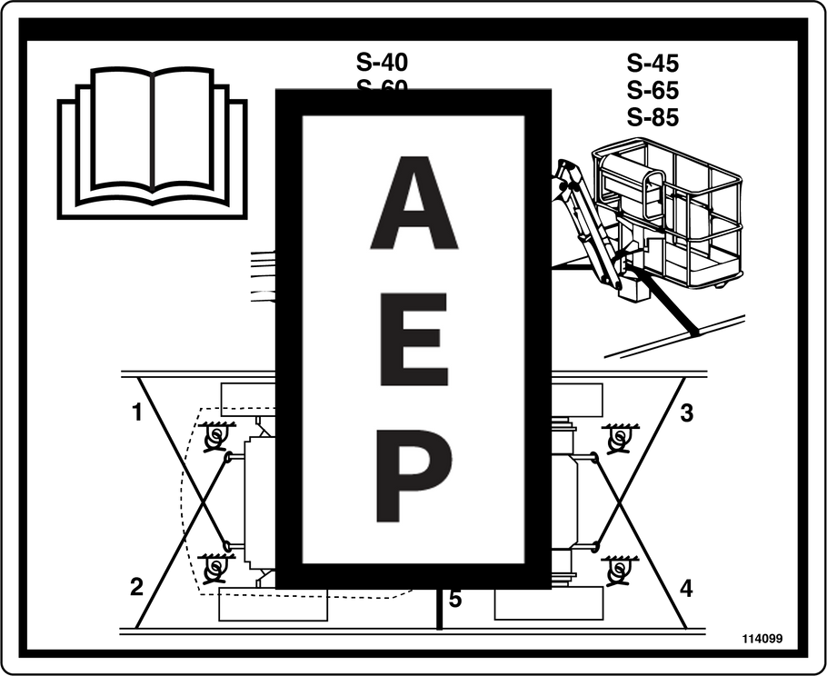 Genie 114099 Safety Label Transport Diagram | Aerial Lift Decals