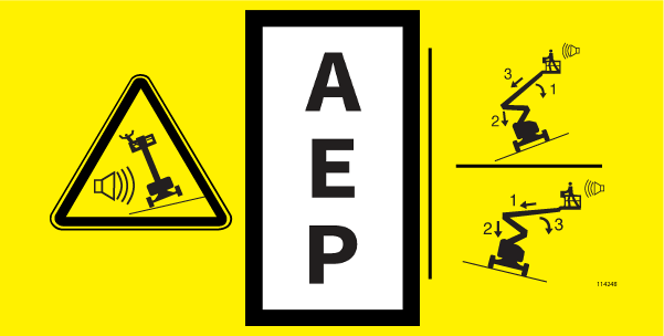 Genie 114248 Safety Label Tipover-Tilt Al Sy | Aerial Lift Decals