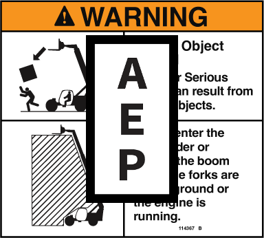 Genie 114367 Falling Object Hazard | Aerial Lift Decals