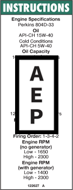 Genie 122627 T3 Engine Spec.Perkins | Aerial Lift Decals