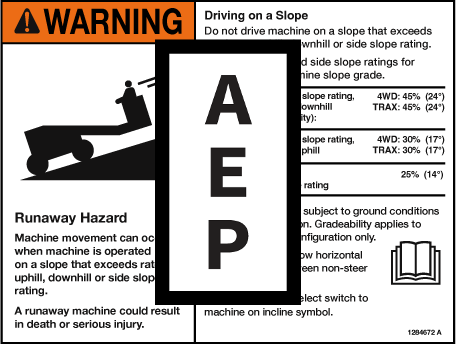 Genie 1284672 Warning- Runaway Machine- S-60/65 Xc Word | Aerial Lift ...