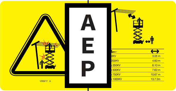 Genie 1293217 Symbol Electric Hazard Gs-1330M | Aerial Lift Decals
