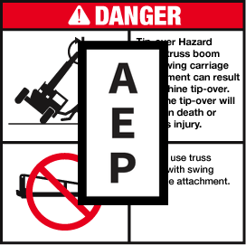 Genie 130770 Safety Label Truss Boom Warning | Aerial Lift Decals
