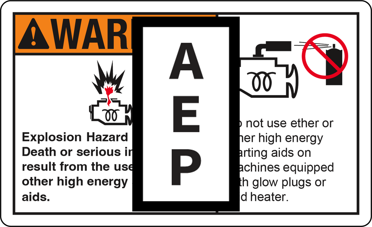 Genie 133059 Warning-Explosion/Engine | Aerial Lift Decals