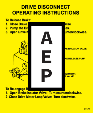 Genie 18524 Safety Label Brake Release Lever | Aerial Lift Decals