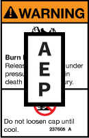 Genie 237605 Warning Explosion/Burn Hazard | Aerial Lift Decals