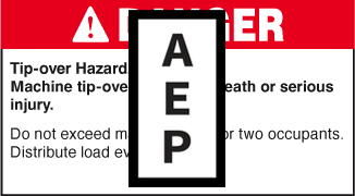 Genie 27044 Safety Label Tip Over Max Load | Aerial Lift Decals