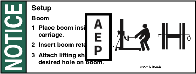 Genie 32716 Safety Label Notice Boom Setup | Aerial Lift Decals