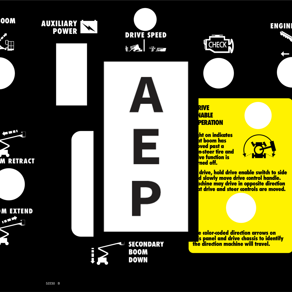 Genie 52230 Safety Label Platform Ctrl Panel | Aerial Lift Decals
