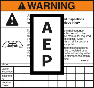 Genie 52865 Safety Label Annual Insp | Aerial Lift Decals