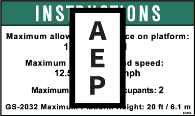 Genie 82694 Instr-Side Frc-Ansi 2032 | Aerial Lift Decals