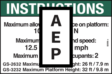 Genie 82695 Safety Label Instr-Side Frc-Ansi | Aerial Lift Decals