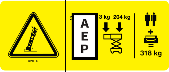 Genie 82733 Safety Label Sym-Maxcap 700 | Aerial Lift Decals