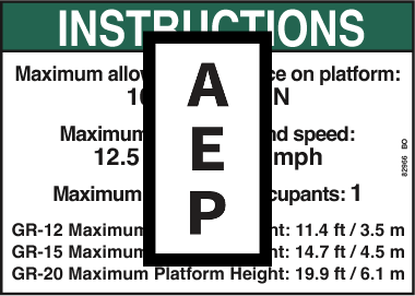 Genie 82966 Side Force-Gr - Ansi-Sym | Aerial Lift Decals