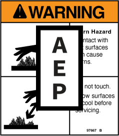 Genie 97667 Safety Label Warn-Burn Hazard | Aerial Lift Decals