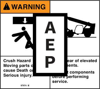 Genie 97674 Safety Label Danger-Crush Hazard | Aerial Lift Decals
