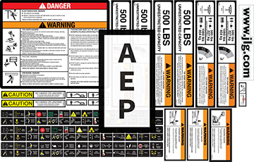 JLG 1001108718 Decal Kit Platform S 600A 600S | Aerial Safety Labels
