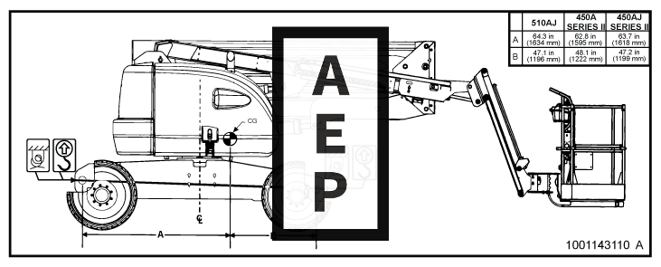 JLG 1001143110 Decal Lift Diagram | Aerial Safety Labels