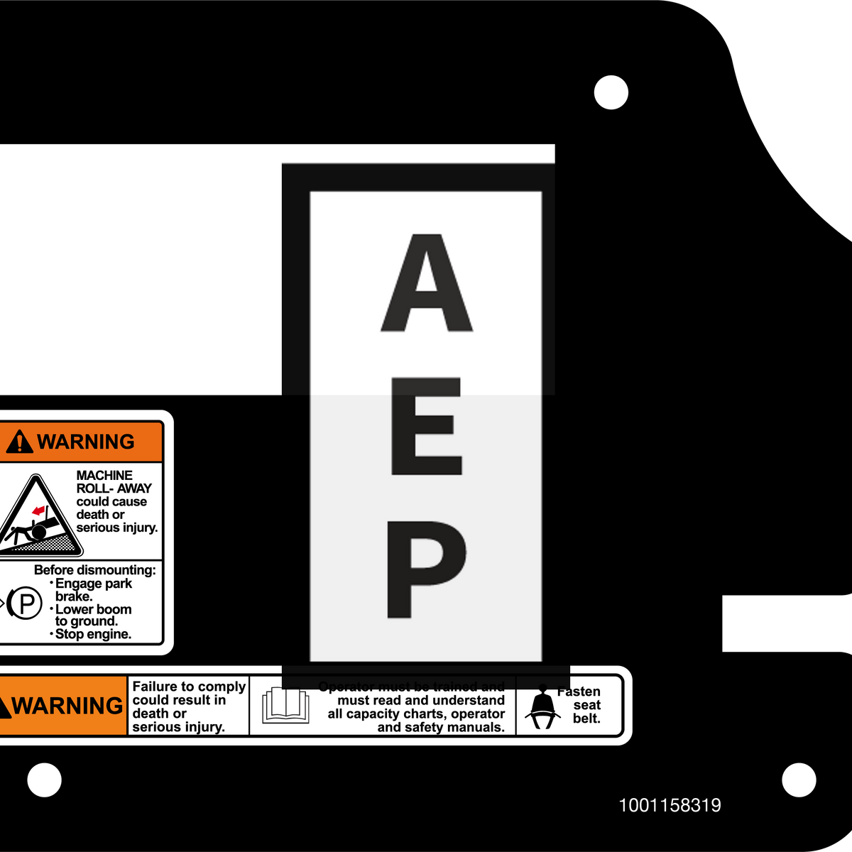 JLG 1001158319 Decal Overlay Left Hand Ansi | Aerial Safety Labels