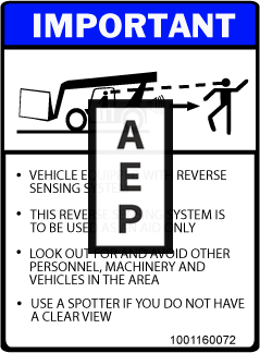 JLG 1001160072 Decal Reverse Sensor System | Aerial Safety Labels