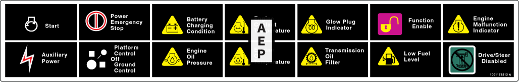 JLG 1001174313 Decal Legend Mtb | Aerial Safety Labels