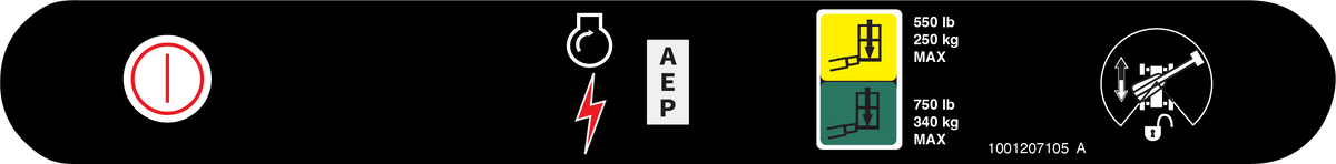 JLG 1001207105 Decal Stop & Aux Power Ansi | Aerial Safety Labels