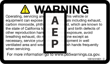 JLG 1001231801 Decal Warning Prop 65 | Aerial Safety Labels