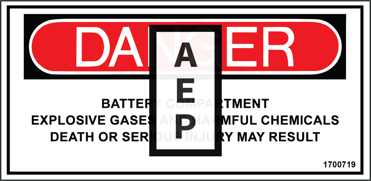JLG 1700719 Decal Danger | Aerial Safety Labels