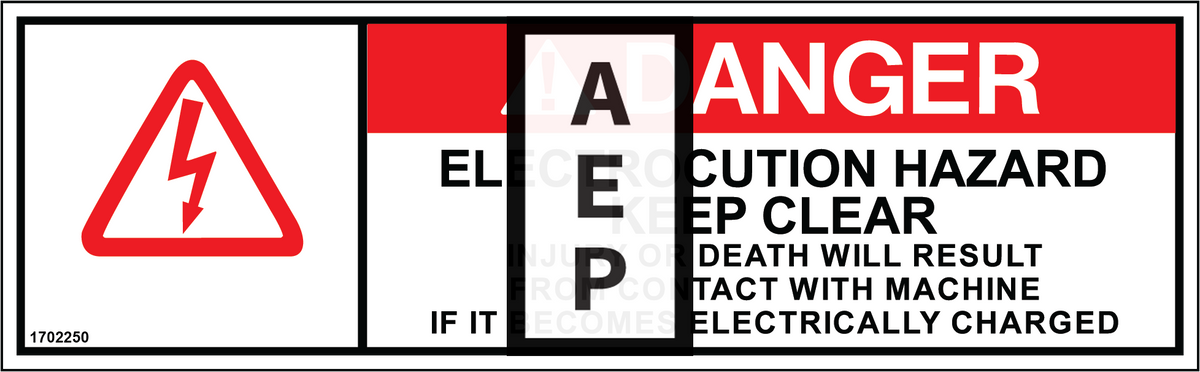 JLG 1702250 Decal Elec Hazard | Aerial Safety Labels