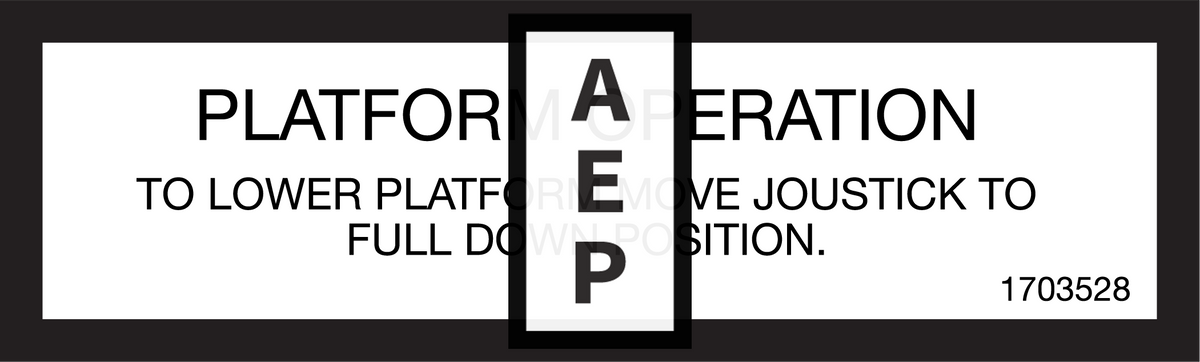 JLG 1703528 Decal Lift Down | Aerial Safety Labels