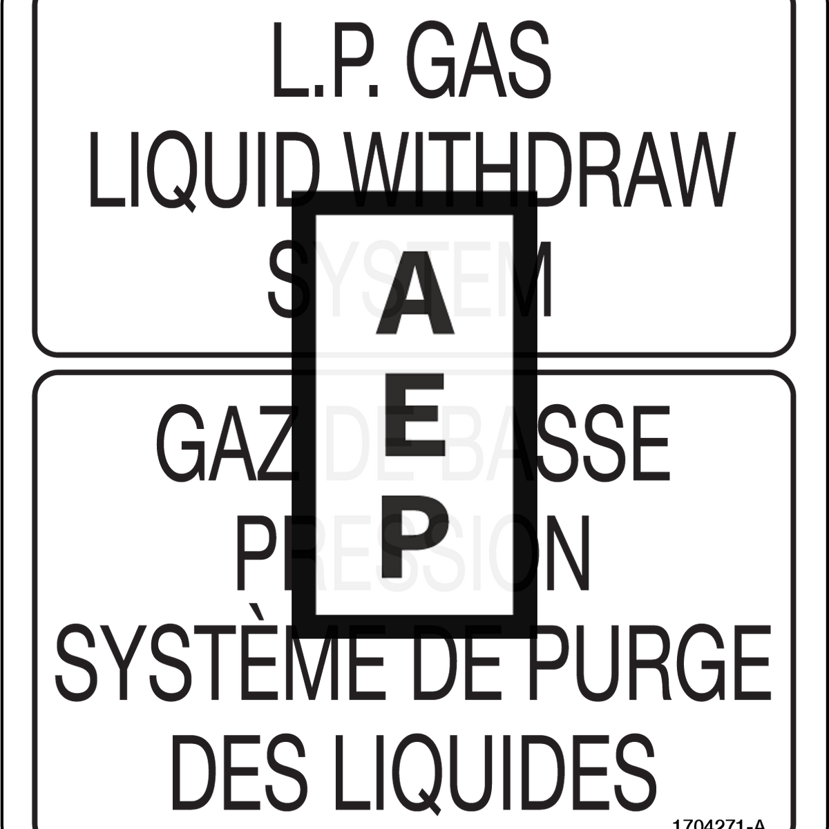 JLG 1704271 Decal Lp Gas Liquideng Fre | Aerial Safety Labels