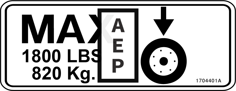 JLG 1704401 Decal Wheel Load 2032E2Ce | Aerial Safety Labels