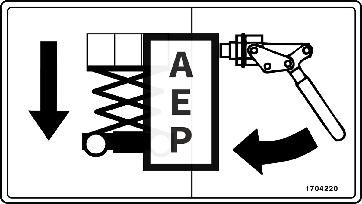 JLG 1704420 Decal Manual Descent | Aerial Safety Labels