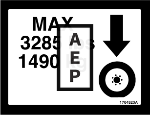 JLG 1704523 Decal Max Tire Load | Aerial Safety Labels