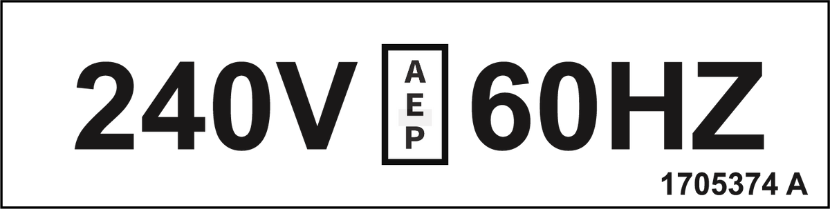 JLG 1705374 Decal 240V 60Hz | Aerial Safety Labels