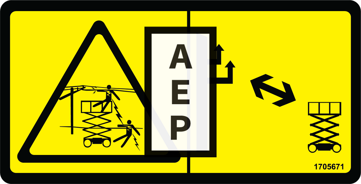 JLG 1705671 Decal Electricution Ce | Aerial Safety Labels