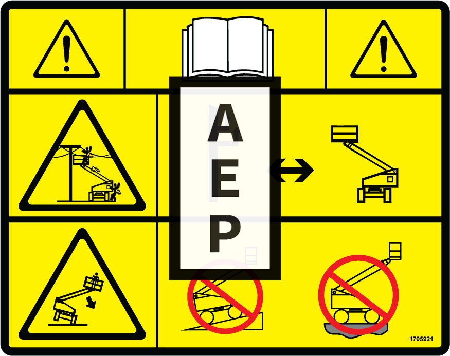 JLG 1705921 Decal Tipping Elect Plf Ce | Aerial Safety Labels