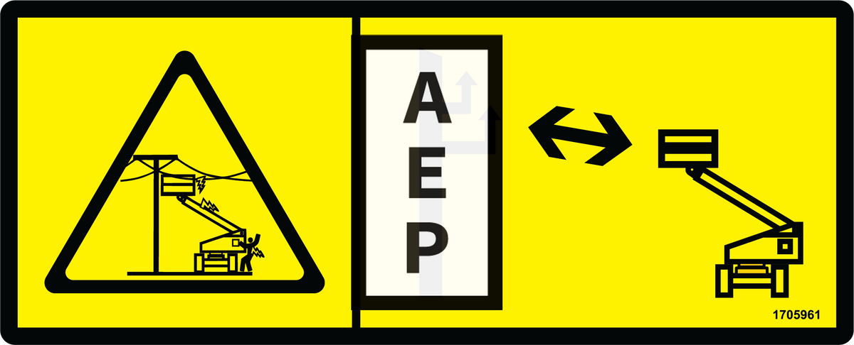 JLG 1705961 Decal Ce Electrocution | Aerial Safety Labels