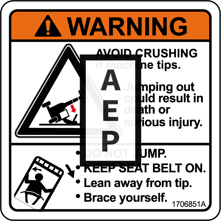 JLG 1706851 Decal Warning Do Not Jump | Aerial Safety Labels
