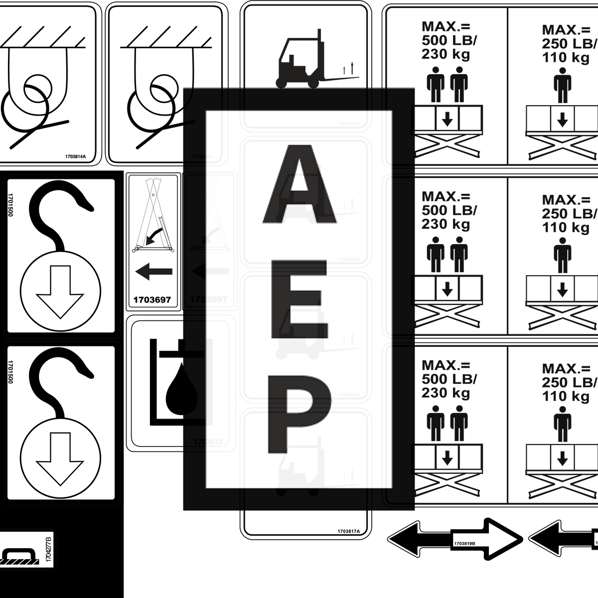 JLG 2902119 Decal Kit Decals | Aerial Safety Labels