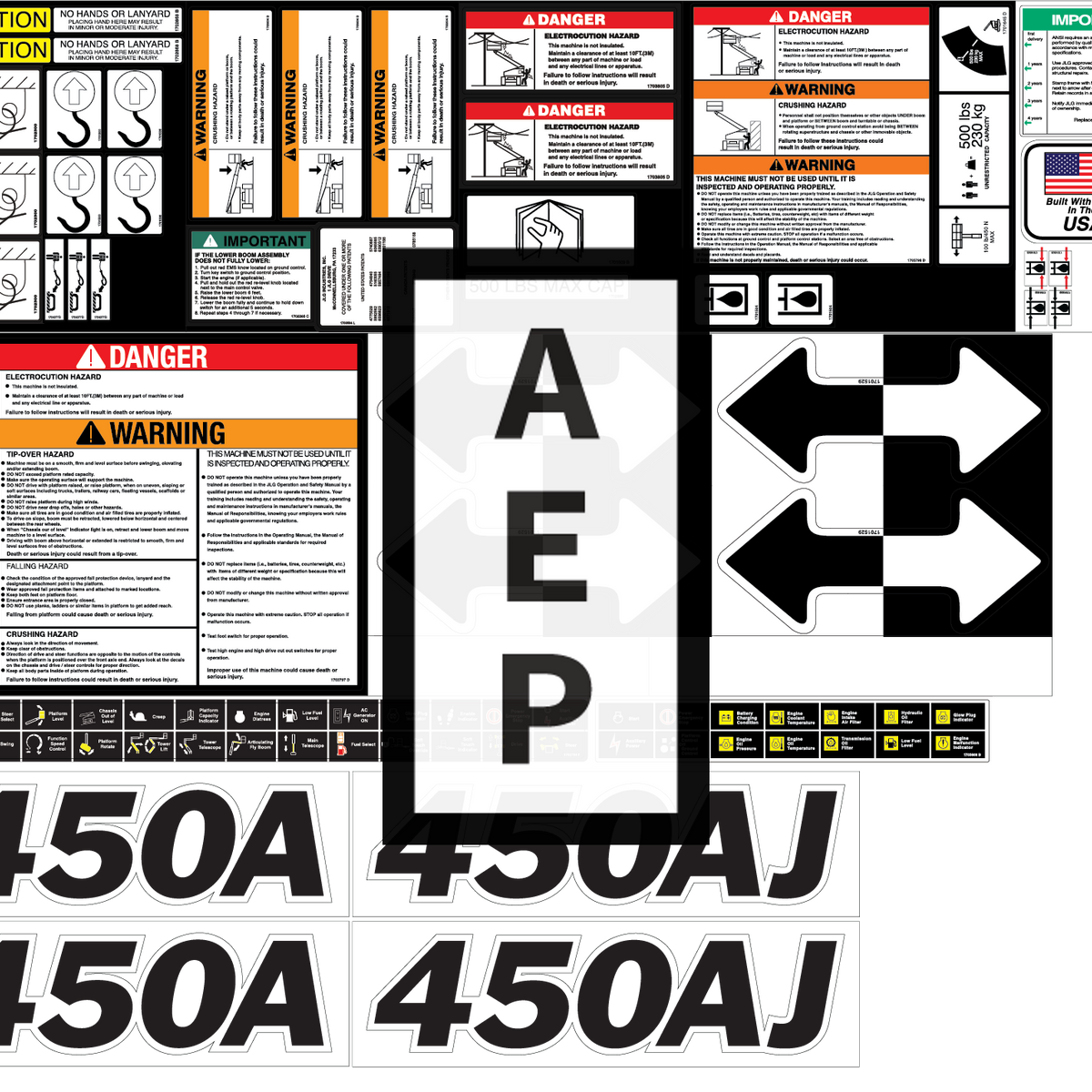JLG 2910061 Decal Decalsdom 1Eng450A Aj | Aerial Safety Labels
