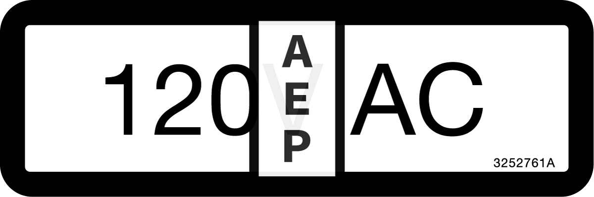 JLG 3252761 Decal Nameplate 120V | Aerial Safety Labels