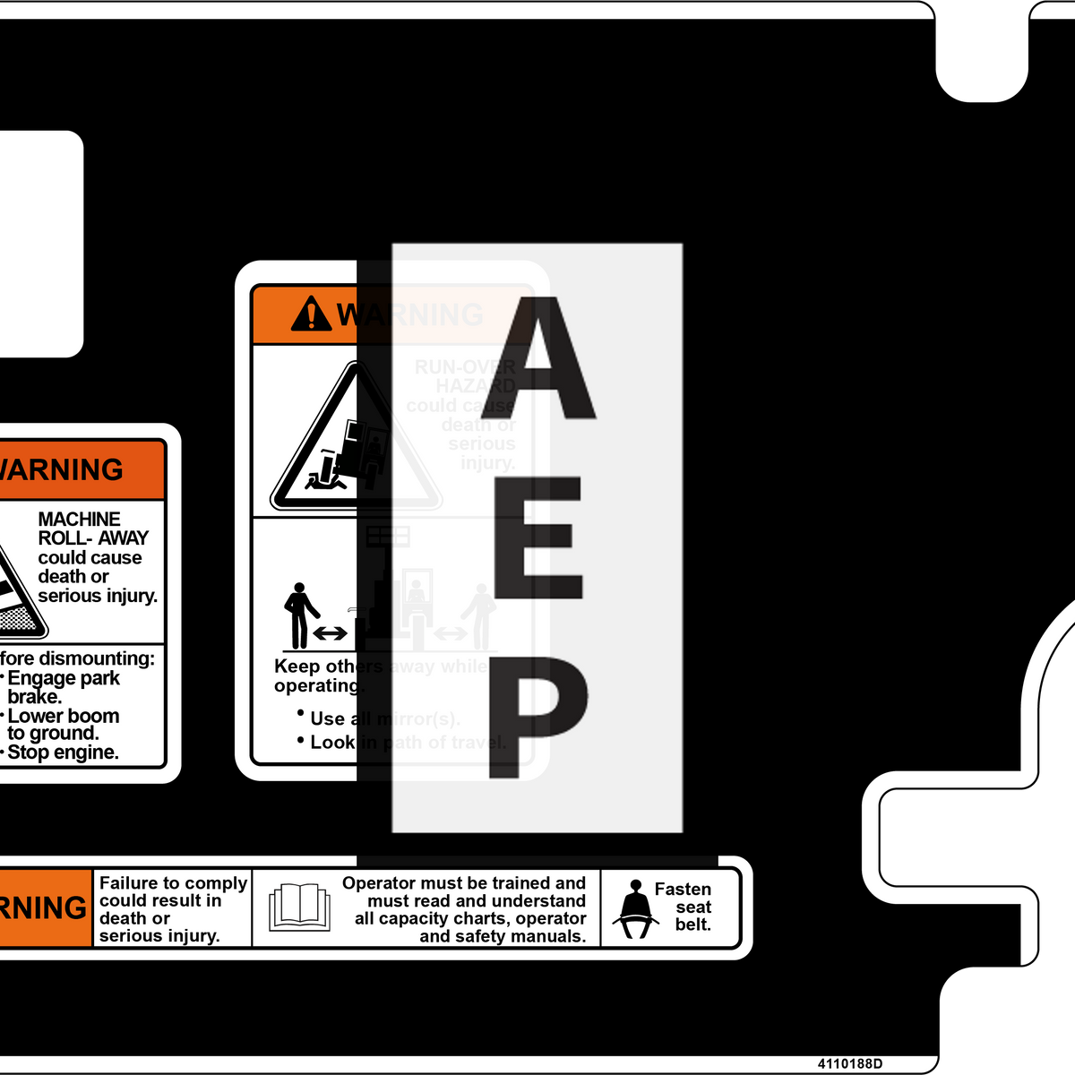 JLG 4110188 Decal Overlay Lh | Aerial Safety Labels