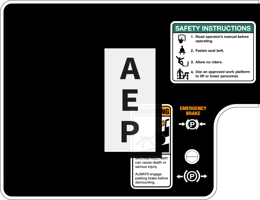 JLG 7099352 Decal Overlay Console Lh | Aerial Safety Labels