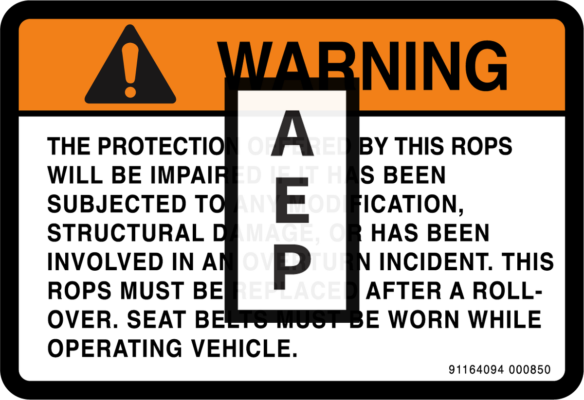 JLG 91164094 Decal Rops Decal | Aerial Safety Labels