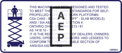 Skyjack 108664 Decal Off Slab | Aerial Safety Labels