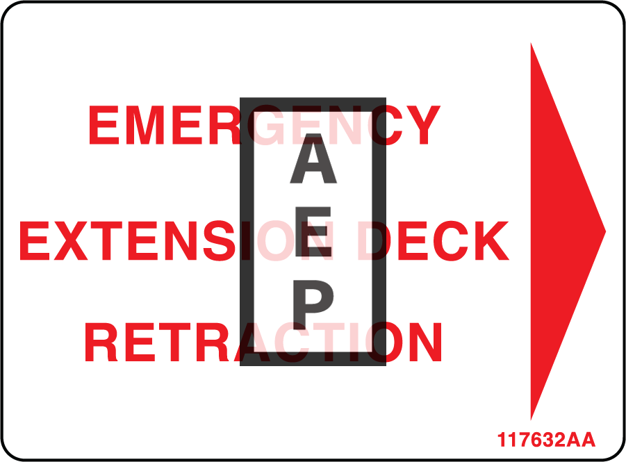 Skyjack 117632 Decal Emerg Retraction | Aerial Safety Labels