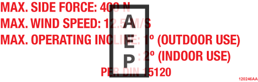 Skyjack 120246 Decal Operating Incline 1 2 | Aerial Safety Labels